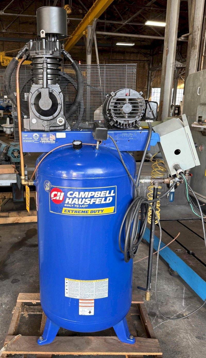 7.5 HP Campbell Hausfeld #C1073080V, air compressor, 25 cfm @ 175 psi ...