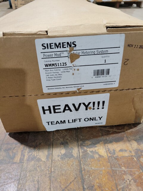 125 Amps, Siemens #WMM51125, Power Mod Modular Metering System Meter ...
