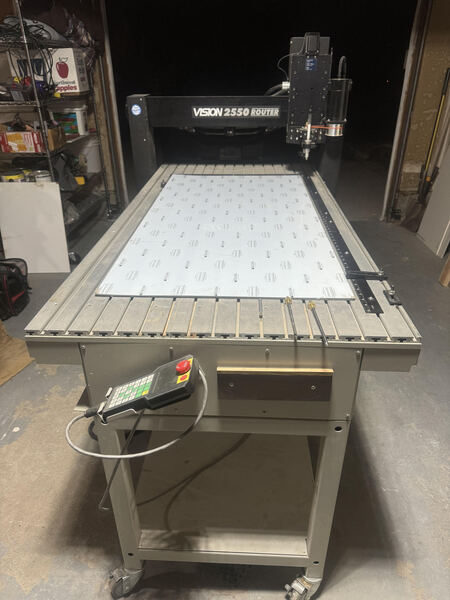 Vision #2550, CNC Router, 25" x 50", V-Touch Pendant, Depth Presetter ...