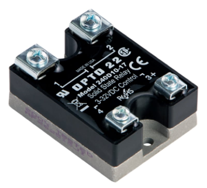 Opto 22 240D10-17 240 VAC, 10 Amp, DC Control Solid State Relay SSR ...