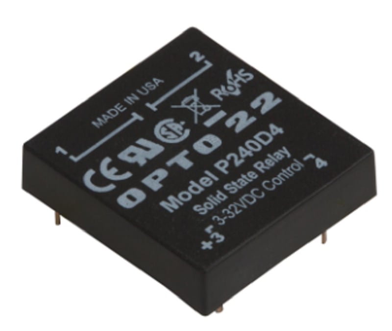 Opto 22 P240D4 P Model, 240 VAC, 4 Amp, DC Control Solid State Relay ...