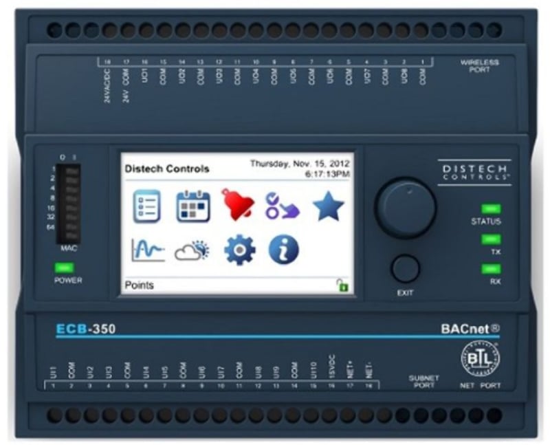Distech CDIB-350X-00 ECB-350 BACnet Programmable Controller w/LCD, 10UI ...