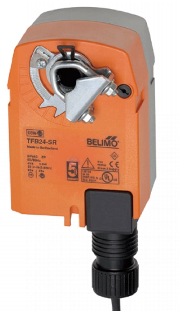 Belimo TFB24-SR Actuator, 22 in-lb 2.5 Nm, Spring Return, 2...10 V ...
