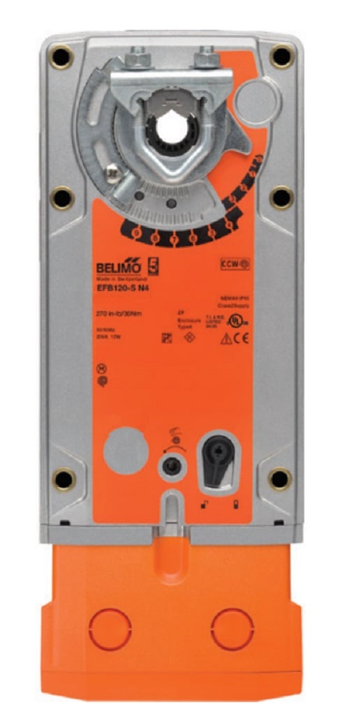 Belimo EFB120-S N4 Actuator, 270in-lb 30Nm, Spring Return, AC100-240V ...
