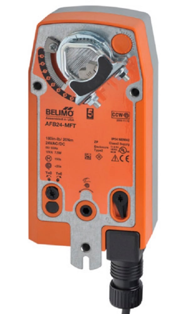 Belimo AFB24-MFT Damper Actuator, 180 in-lb 20 Nm, Spring Return, 2...10 V for Sale | Surplus Record