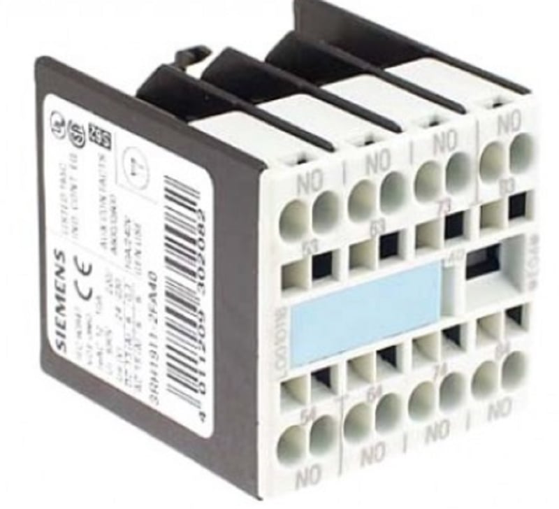 Siemens 3RH1911-2FA40 Auxiliary Switch Block, 40, 4 NO EN 50005 Spring ...