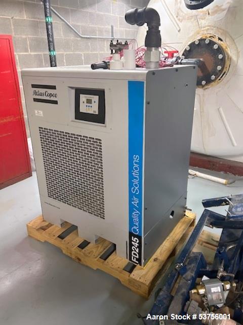 294 cfm, 107 psig, Atlas Copco #GA45, Rotary Screw Air Compressor, 60 ...