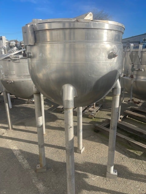 150 gallon Groen, 2/3 jacketed direct steam kettle w/ Stainless Steel ...