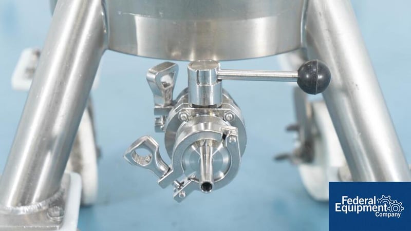 10 gallon Feldmeier, Mixing Tank, Stainless Steel, w/Impeller Shaft For ...