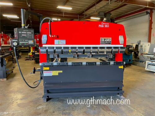 80 Ton, Amada #RG-80, Hydraulic CNC Press Brake, 8' overall, 80.8" between housing, NC9-EXII ...