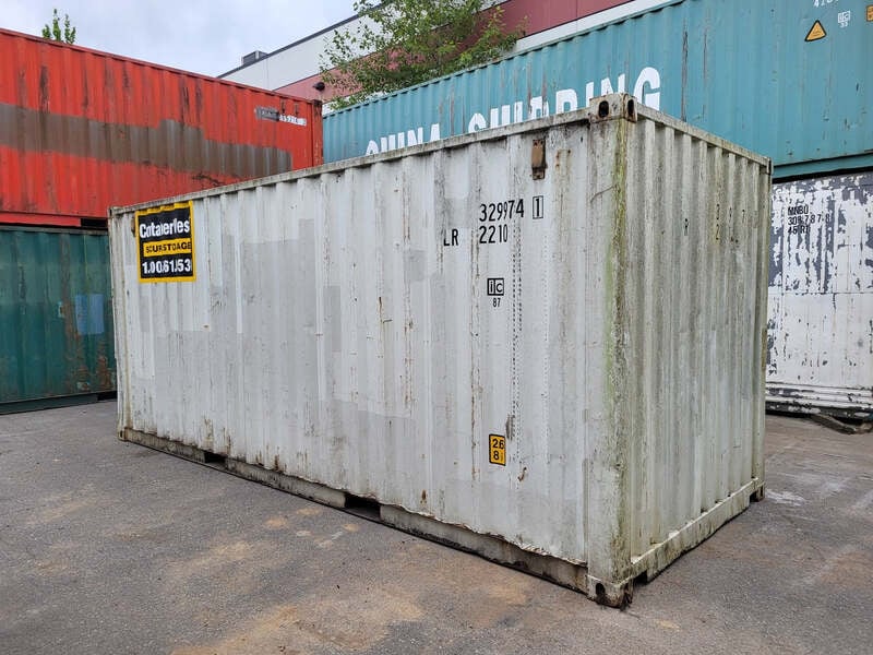 20' White standard shipping container, Container West #XXXU3299741 for Sale | Surplus Record