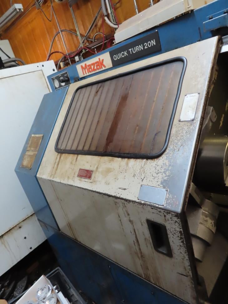 Mazak #QT-20N, CNC slant bed lathe, 20.8" swing, 10" chuck, 3-jaw, 2.6 ...