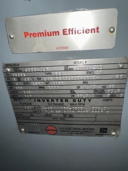 500 HP HP RPM 1775 U.S. Motors, Frame 5010S, DP, new, 460 Volts for ...