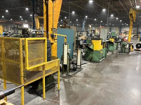 BHS, Torin, wire flattening / shaping mill, turntable wire payoff ...