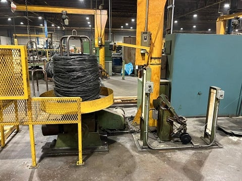 BHS, Torin, wire flattening / shaping mill, turntable wire payoff ...