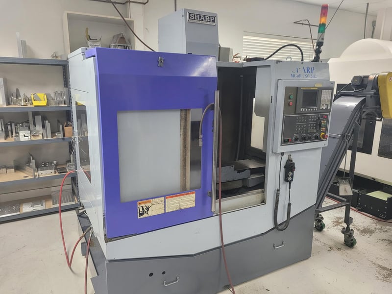 Sharp #SV-2412S, CNC vertical machining center, 16 automatic tool changer, 24" X, 12" Y, 17" Z ...