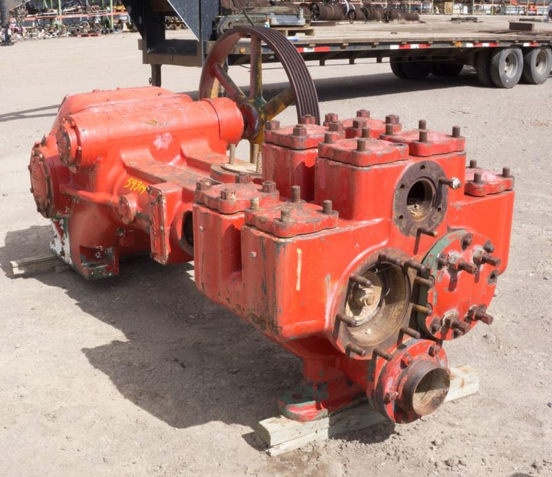 637 GPM @ 295 psi, Gaso #1743, Duplex Pump, missing valves, 10" stroke, 7.5" pistons, 6" suction ...
