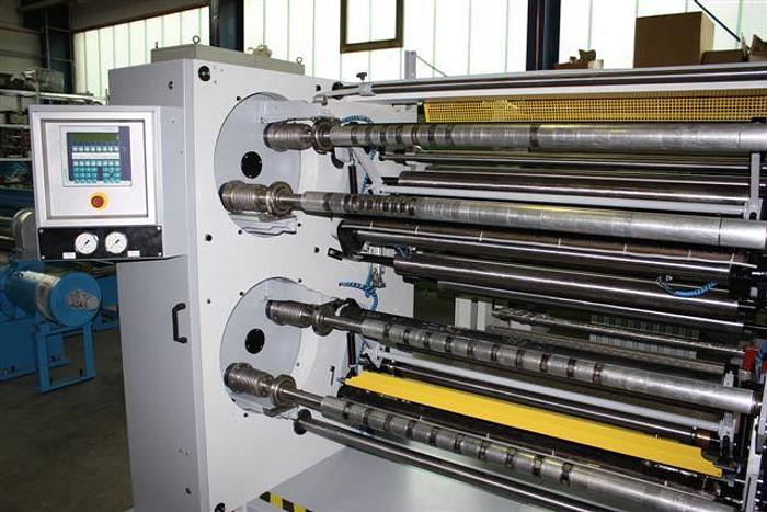 Kampf #KS104A, 57" turreted duplex slitter rewinder, 39.37" unwind ...