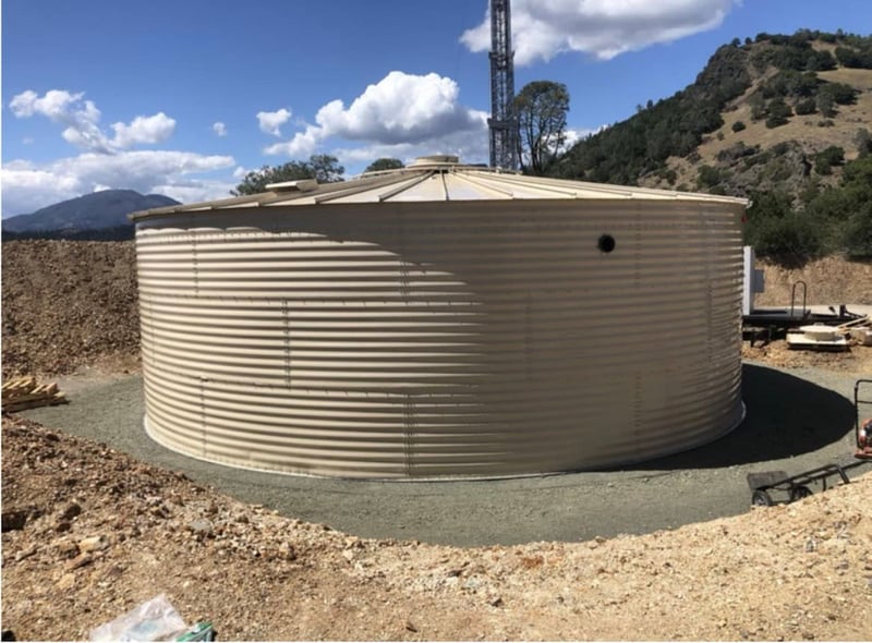 24500 gallon National Storage Carbon Steel Water Tank, 15.5' diameter ...
