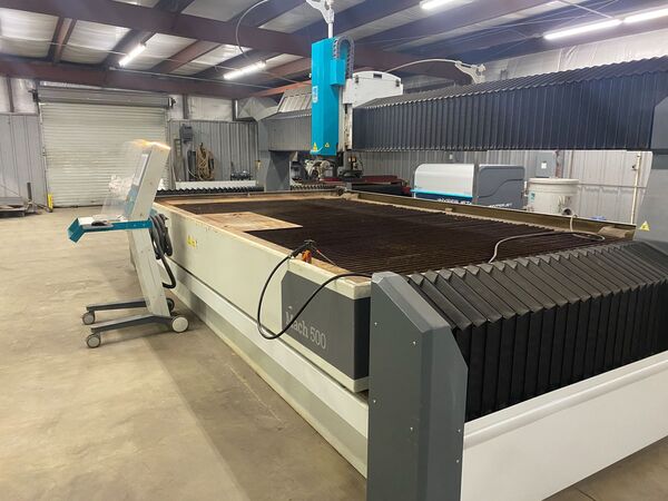 Flow Mach 500 4020 XD, CNC waterjet, Hyperjet 50 HP, air dryer, EBBCO ...