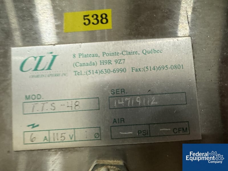 48" CLI #TTS-48, Accumulation Table, Stainless Steel, 48" diameter ...