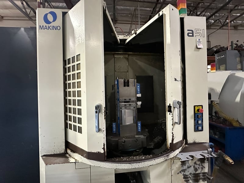 Makino #A51, CNC horizontal machining center, 60 automatic tool changer, 22" X, 22" Y, 19.7" Z ...