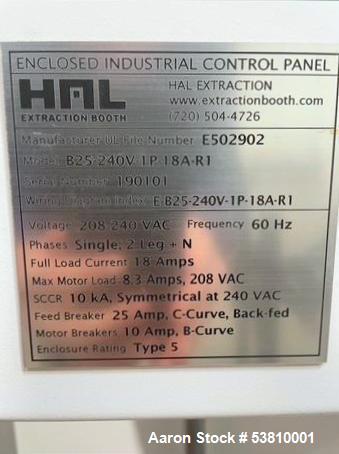 HAL Extraction Booth, Classic Series Model 180U, 180 sq.ft. interior ...