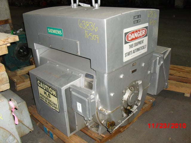 500 HP 3600 RPM Siemens, Frame 509S, WPIISB, 2300/4000 Volts for Sale ...