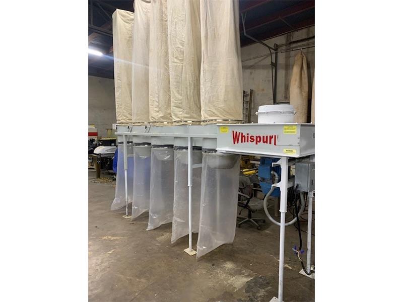 8500 cfm Dustek #W2500-Whispurr, dust collector, (5) 60" filter bags ...