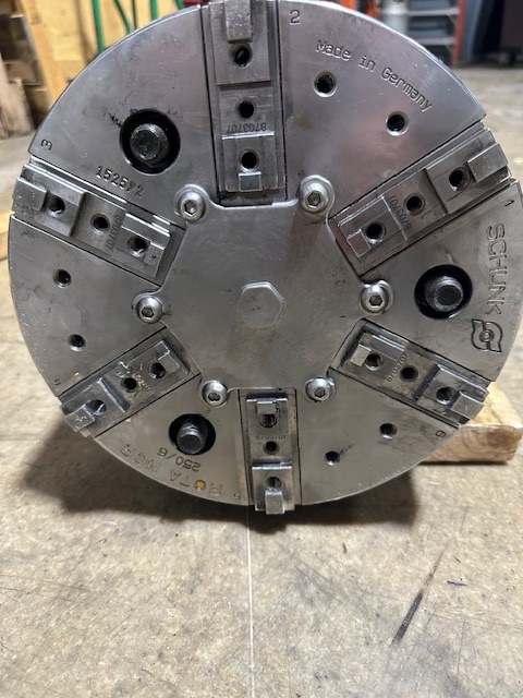 10" Schunk #Rota-NCA-250/6, hydraulic chuck, 6-jaw, draw yoke for Sale | Surplus Record