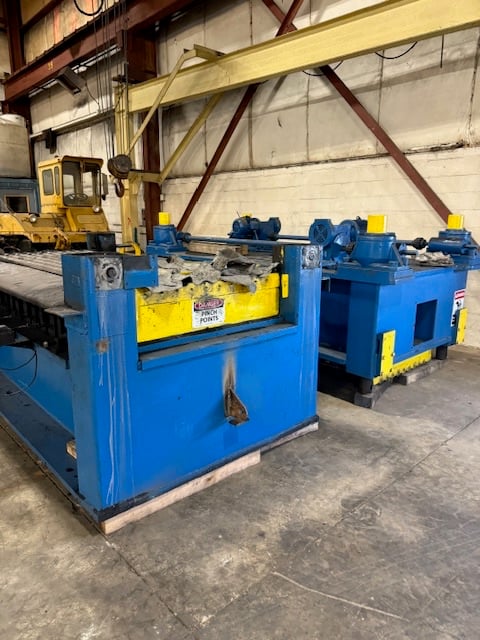 96" x .25" DBI, 4-Hi precision leveler, 19 work rolls, motorized tilt ...