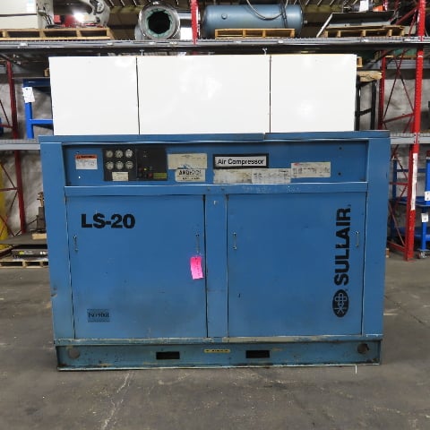 450 cfm, 100/110 psi, Sullair #LS-20-100, rotary screw air compressor ...