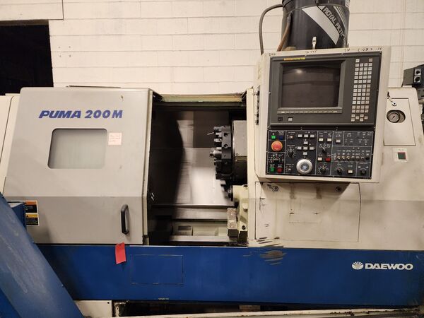 Daewoo Doosan Puma #200LMC, CNC lathe, 20" swing, 10" chuck, 2.5" bar, 13.7" turn diameter, 15. ...