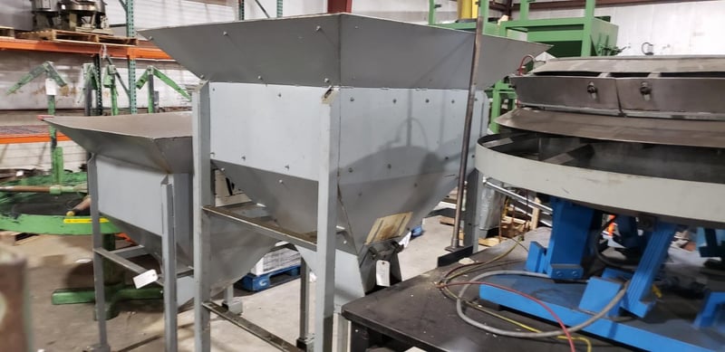 Overhead Hopper, 36" x 36" x 49" deep, 10" width Chute, 80" overall ...