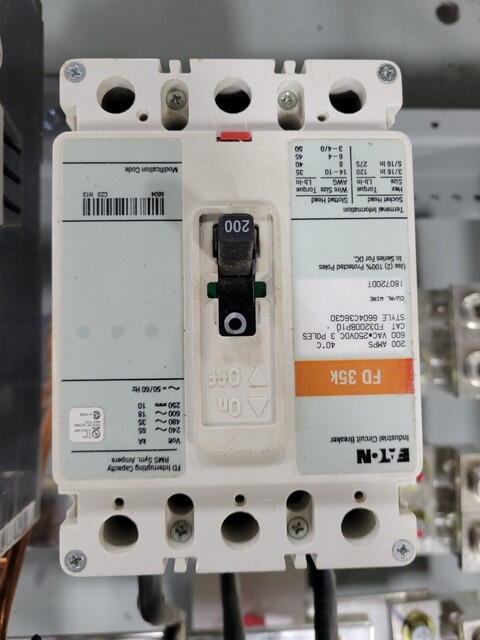 600 Amp. Eaton, PRL4 Pow-R-Line, Panelboard, 480Y/277V. 3PH 4W JD3250F ...