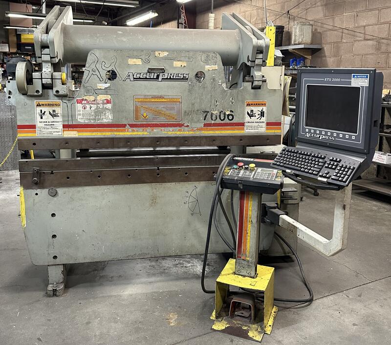 60 Ton, Accurpress #7606, CNC press brake, 6' overall, 52" between ...