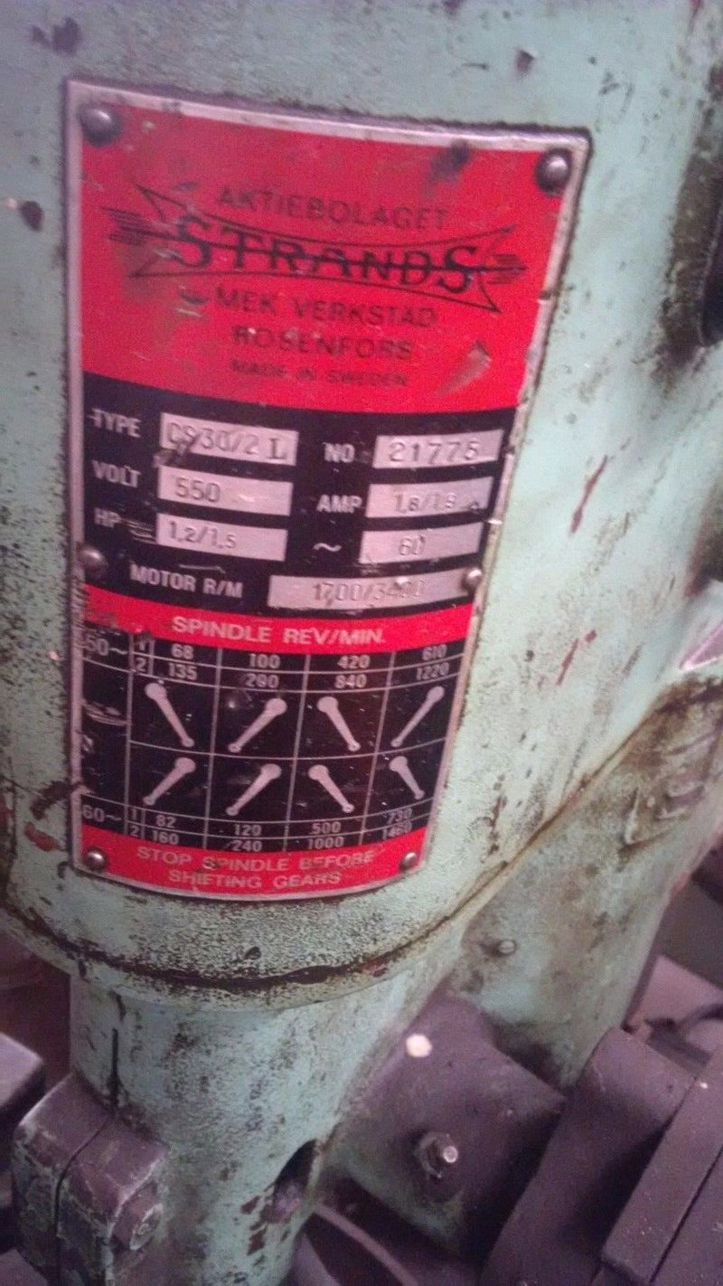 1-1/4" Strands #CS30/2L, floor drill press, #3MT, Jacob chuck, pedestal ...