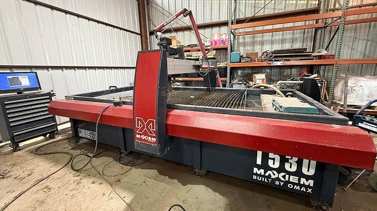 Maxiem #1530, 5' x 10' Waterjet, Omax 3050V 30 HP variable frequency ...