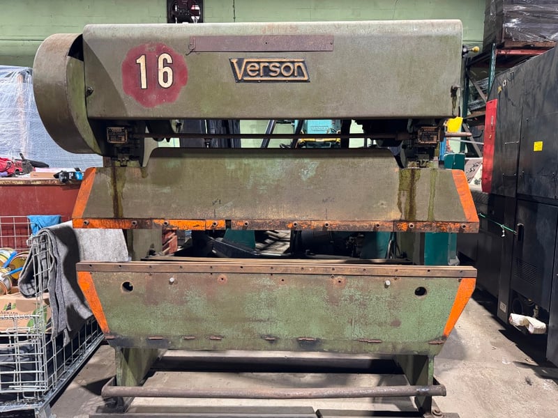 25 Ton, Verson #1062, mecanical press brake, rear operated manual back ...
