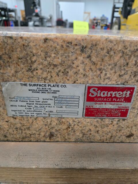 24" x 3 6" x 6" Starrett, toolroom granite surface inspection plate ...