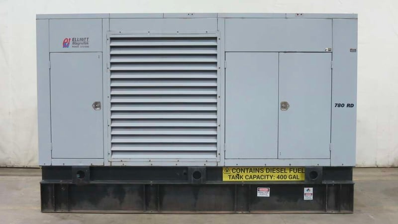750 KW Elliott #780-RD, diesel generator set, 277/480 Volts, 306 hours ...
