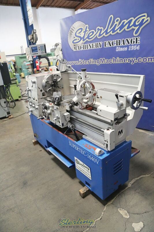 16" x 40" Supertec #1640V, engine lathe, 6-jaw chuck, Accurite 2-Axis ...