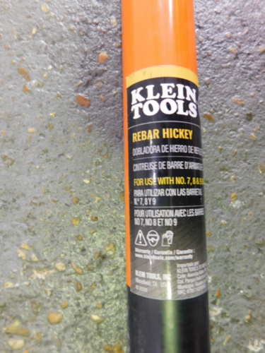 NEW Klein Tools 64312 Angled Rebar Hickey, Bends No. #7 to #9 Rebar ...