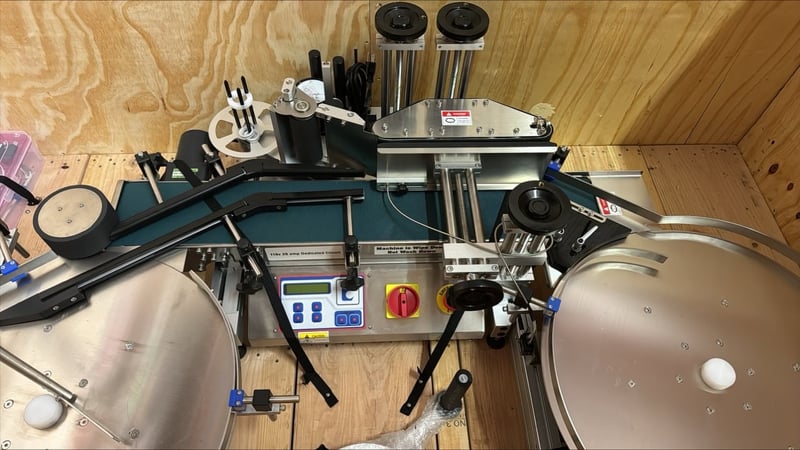 Pack Leader #ELF-50, jar side labeler, 17-25 containers/min, 6.3" width ...