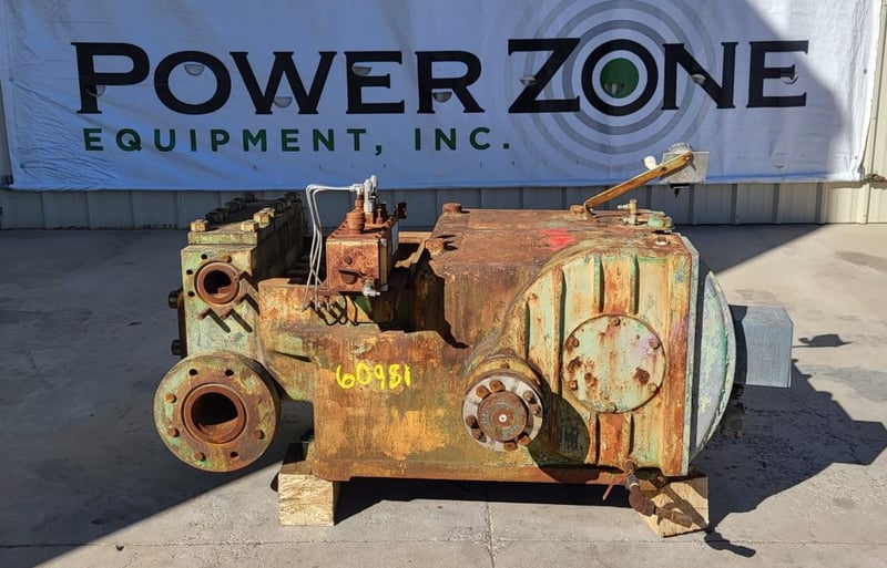 Union #TX-125, triplex pump, 5" stroke, 125 HP, 7.118:1 ratio, wing ...