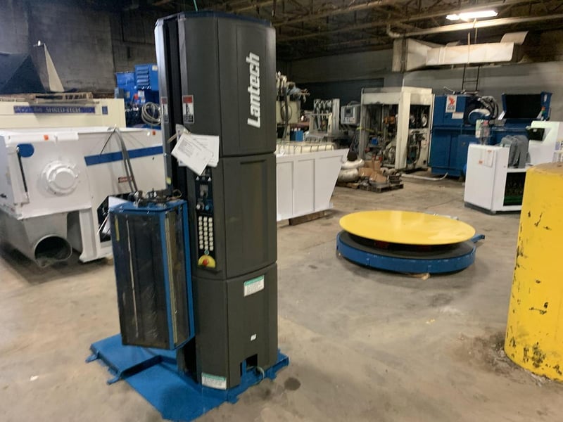 Lantech #Q-300, semi-automatic pallet stretch wrapper, 80" wrap height ...