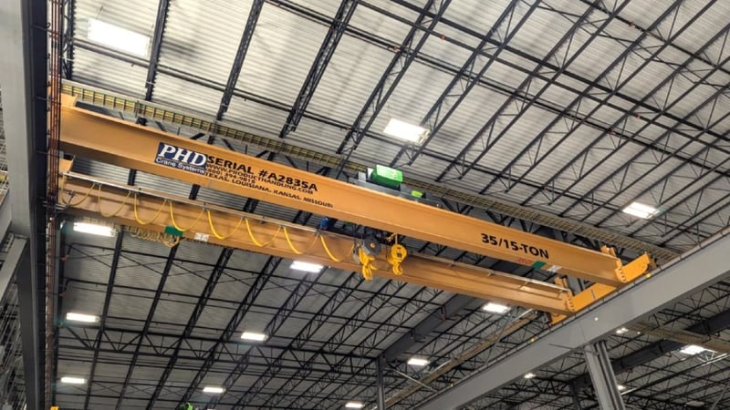 35/15 Ton, Stahl, 52' 0" Span, 39' lift, class D, radio control, VFD ...