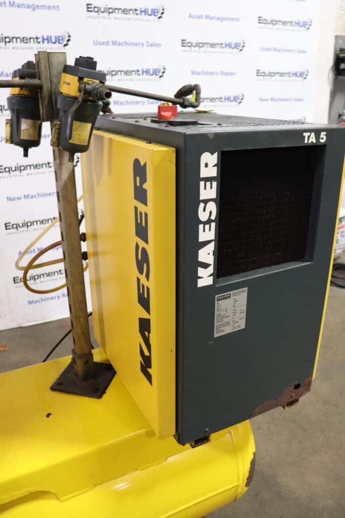 20 cfm, Kaeser #SX6, rotary screw air compressor with TA5 air dryer, 5 HP, 230 V., 46401 hours ...