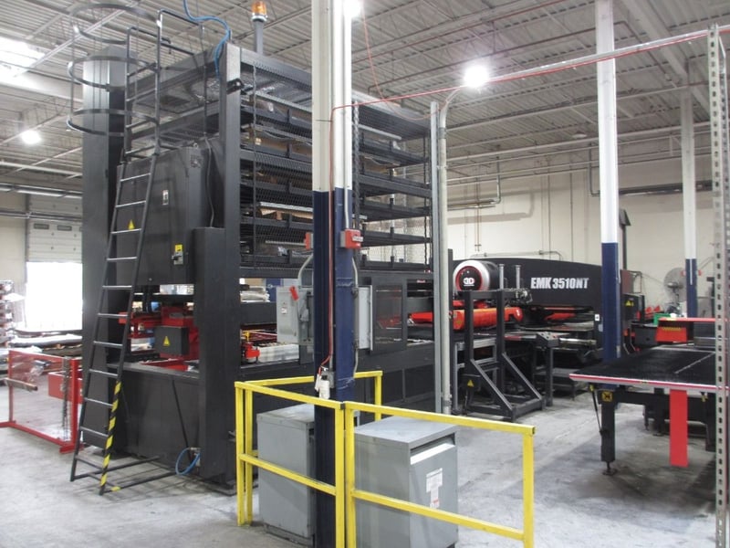 33 Ton, Amada #EMK-3510NT punching cell, 50" x 120" table, 58 station ...