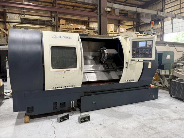 Johnford #SL-650, CNC lathe, 22.8" swing, 10" chuck, 3" bar, 60" centers, 16.5" dia., A2-8, 12 ...